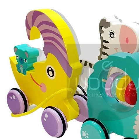 Medinis žaislas zebriukas drambliukas – ubudu